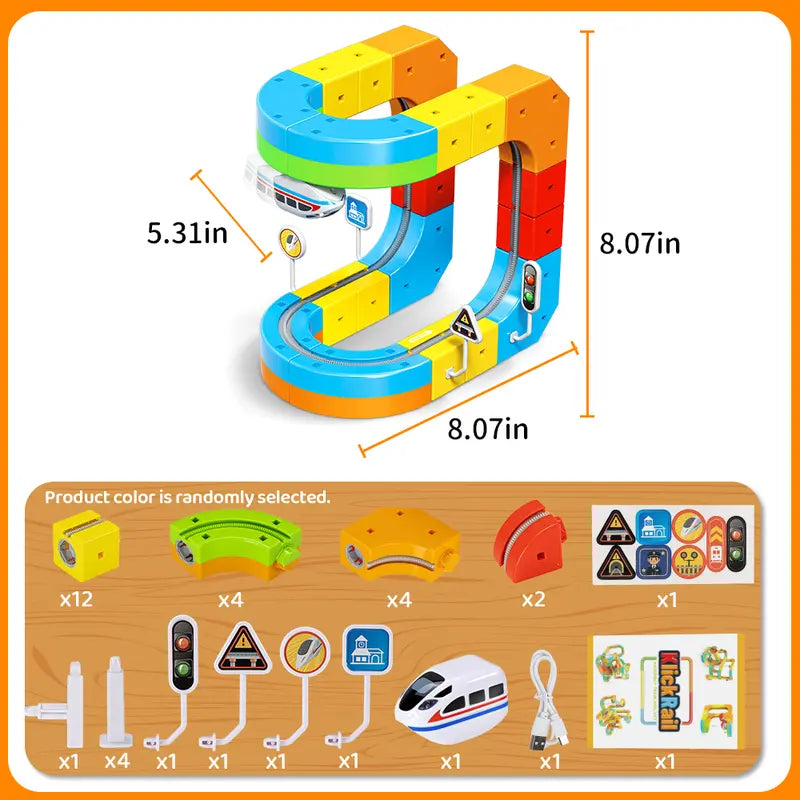 Electric Train Set Flexible Race Track Rail Toys, Building Toy Train T ...
