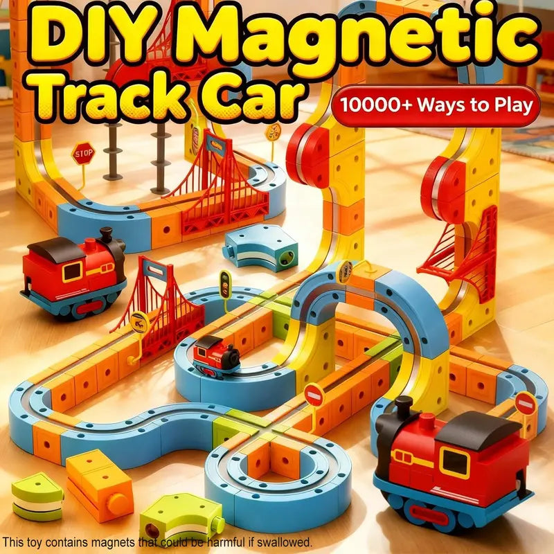 Electric Train Set Flexible Race Track Rail Toys, Building Toy Train T ...